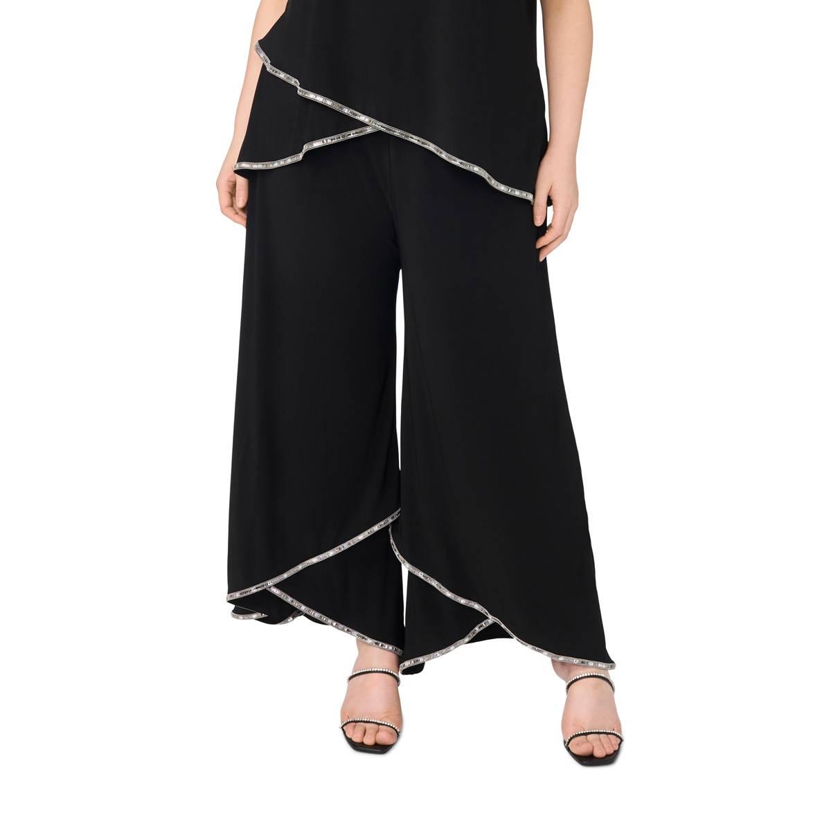 Click here for Plus Size MSK Rhinestone Trim Palazzo Pants prices