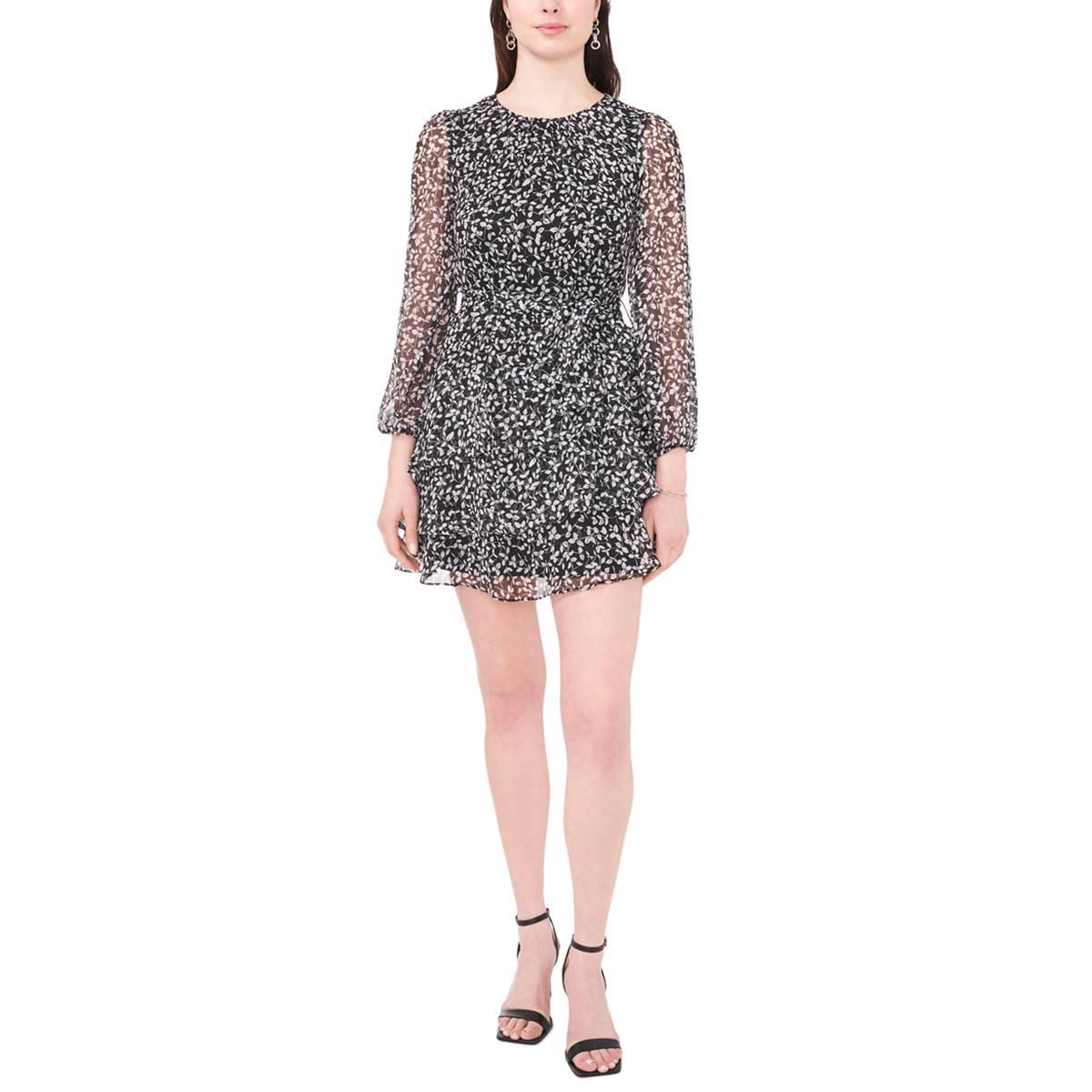 Click here for Petite MSK 3/4 Sleeve Leaf Chiffon Tier Hem A-Line... prices