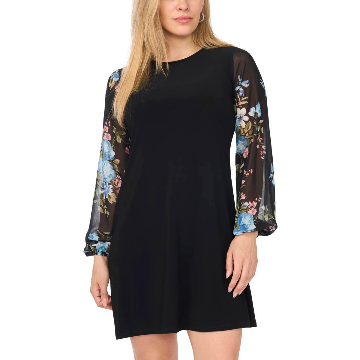 Click here for Petite MSK Long Sheer Floral Sleeve A-Line Dress prices