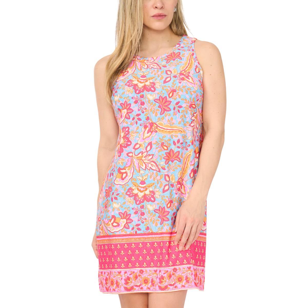 Click here for Petite MSK Sleeveless Floral Keyhole Back Shift Dr... prices