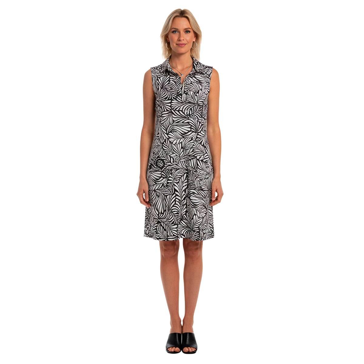 Click here for Petite MSK Sleeveless Spread Collar Abstract Gromm... prices