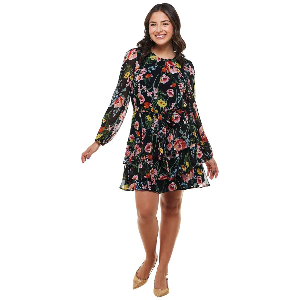 Click here for Petite MSK Long Sleeve Chiffon Asymmetric Ruffle H... prices