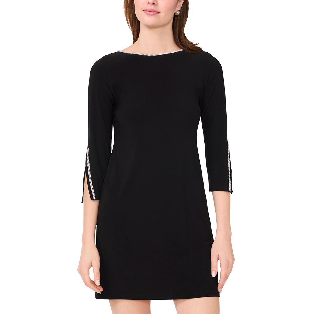 Click here for Petite MSK Split Sleeve Rhinestone Trim Shift Dres... prices