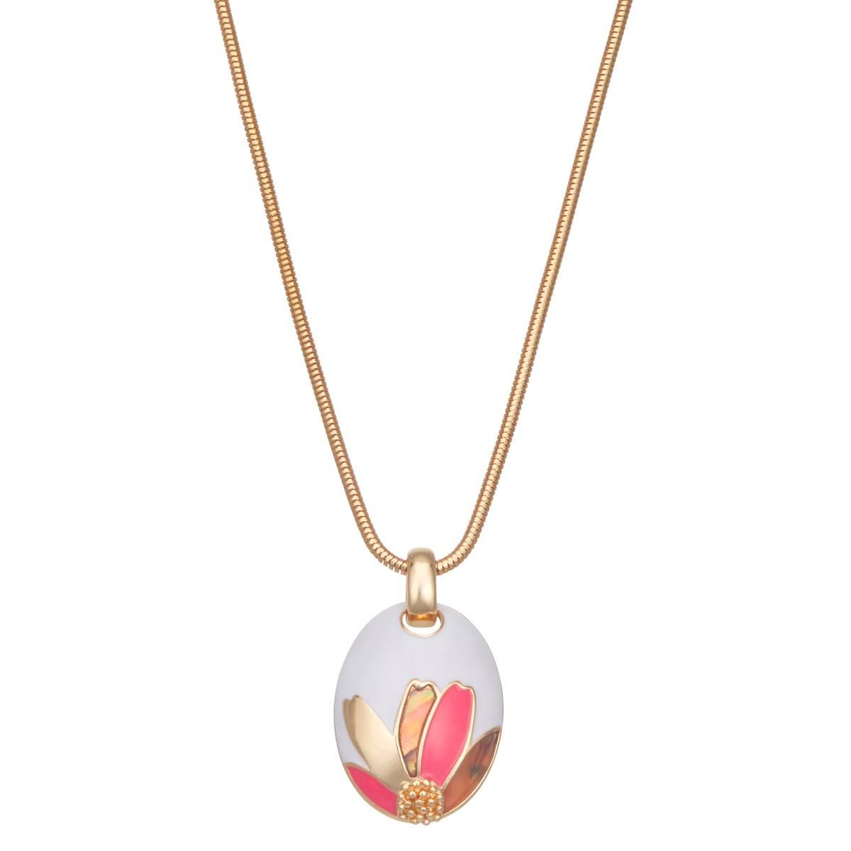 Click here for Napier Gold-Tone & White Spring Blooms Pendant Nec... prices