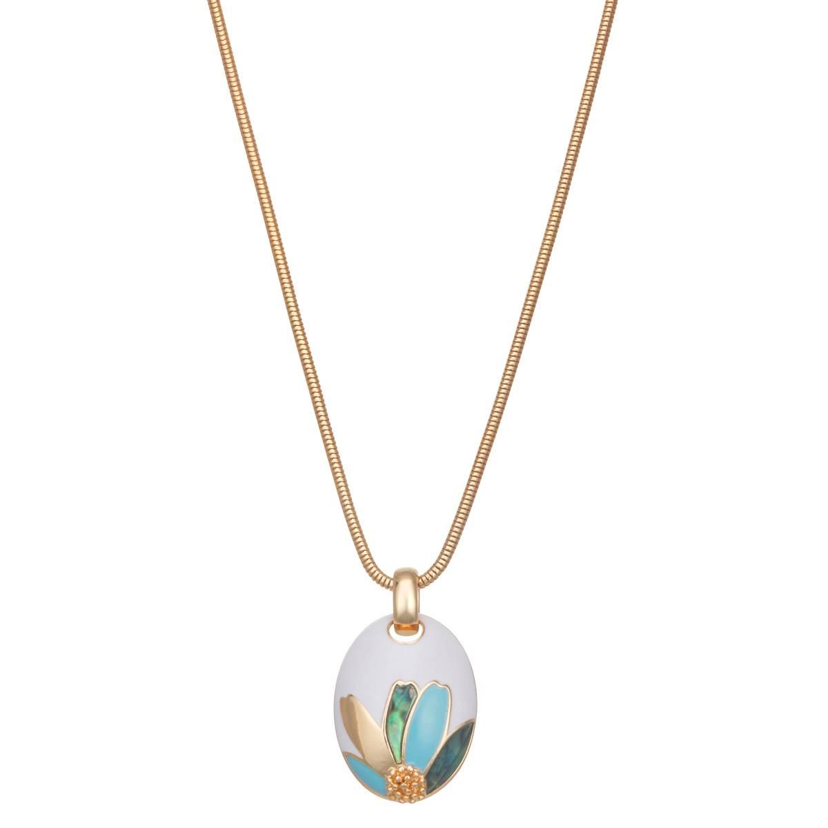 Click here for Napier Gold-Tone Blue & White Spring Blooms Pendan... prices