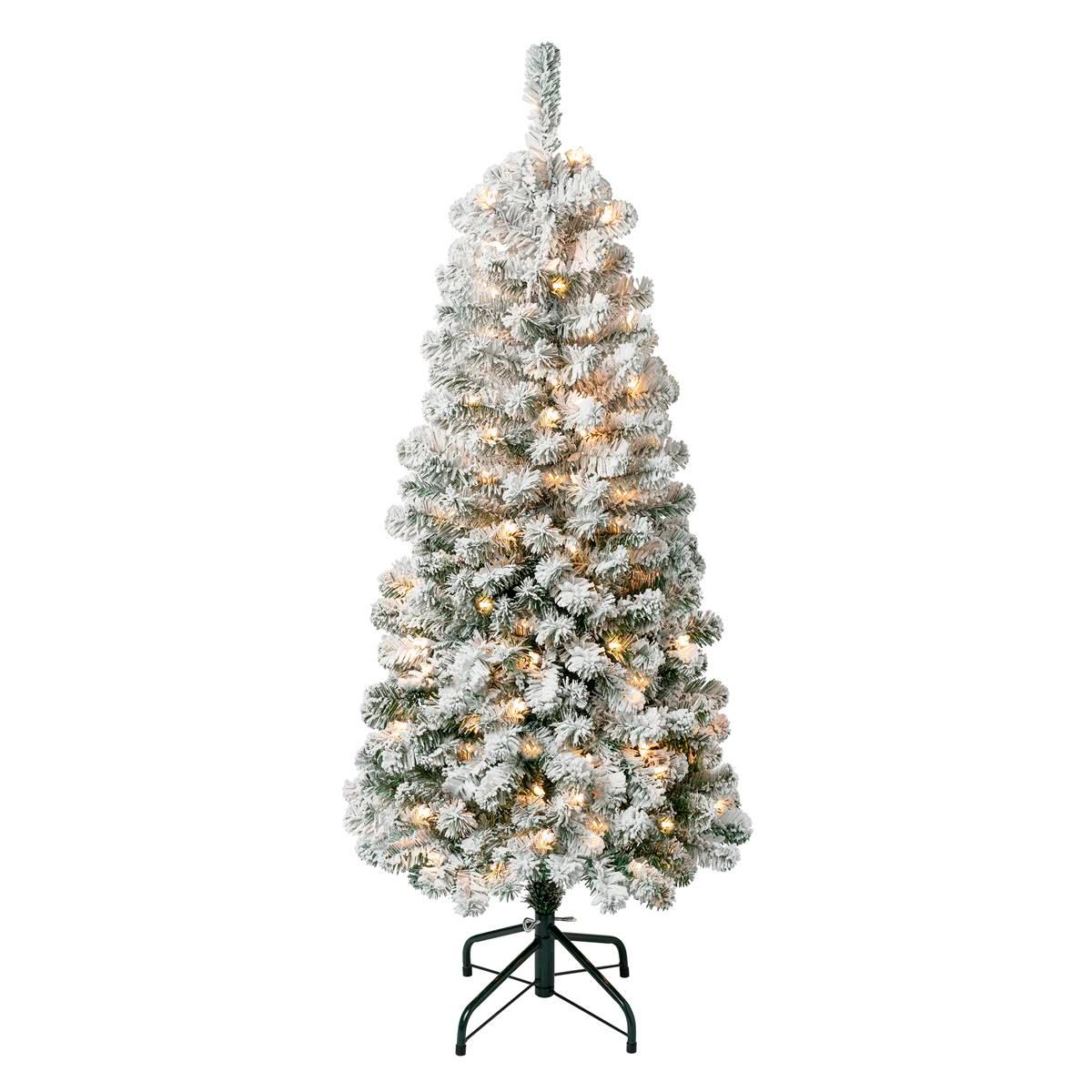National Tree Company First Traditions Acacia Medium Flocked Tree 4.5 ft - Green