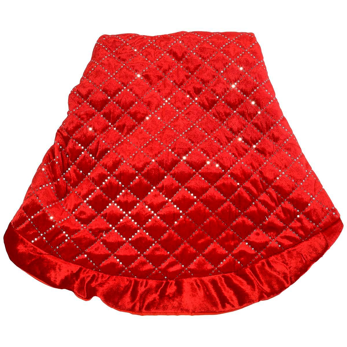 Click here for 48in. Silver Sequin Grid Velvet Tree Skirt. prices