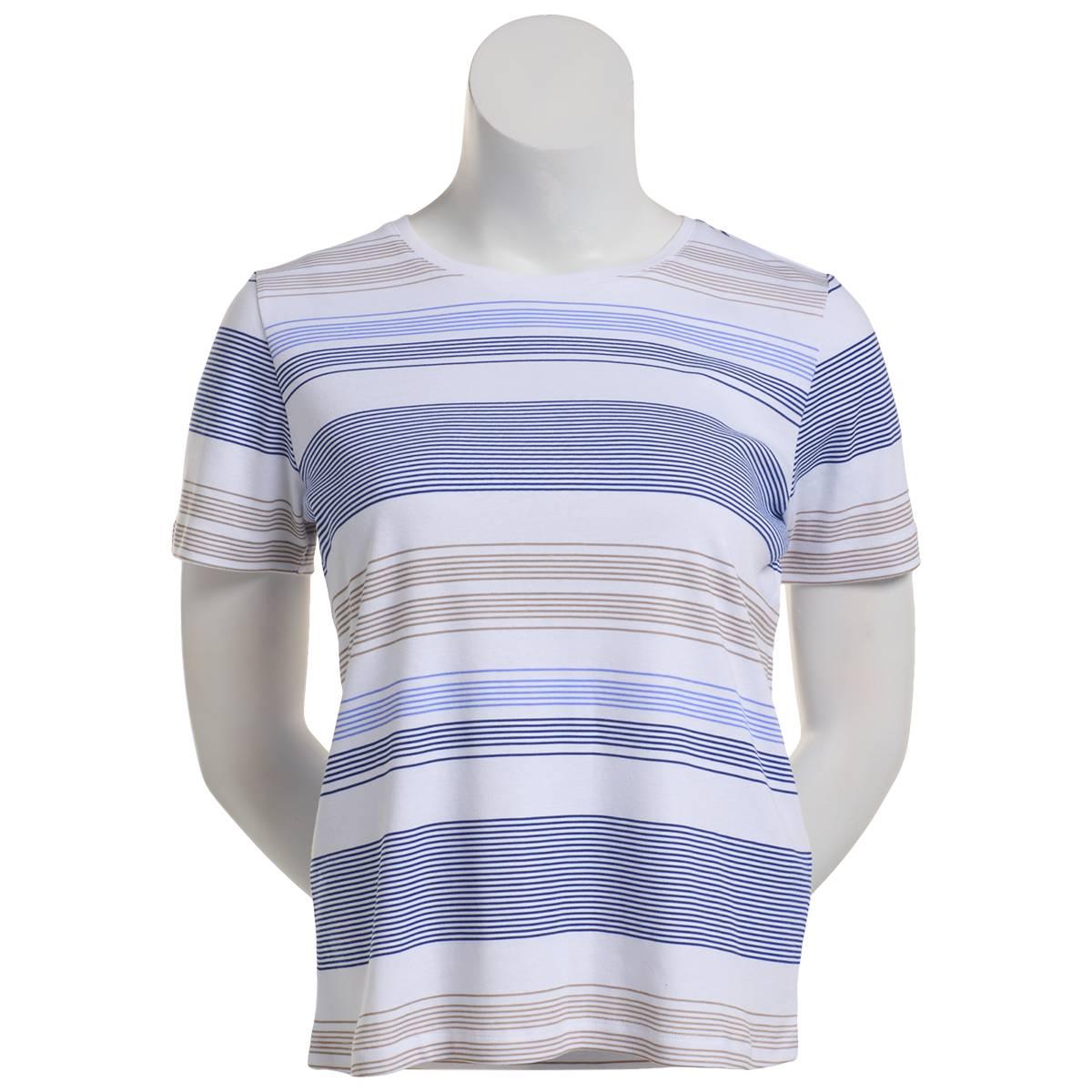 Click here for Petite Hasting & Smith Short Sleeve Striped Crew N... prices