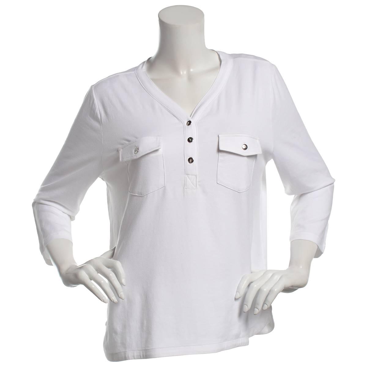 Click here for Plus Size Hasting & Smith 3/4 Sleeve V-Neck Henley... prices