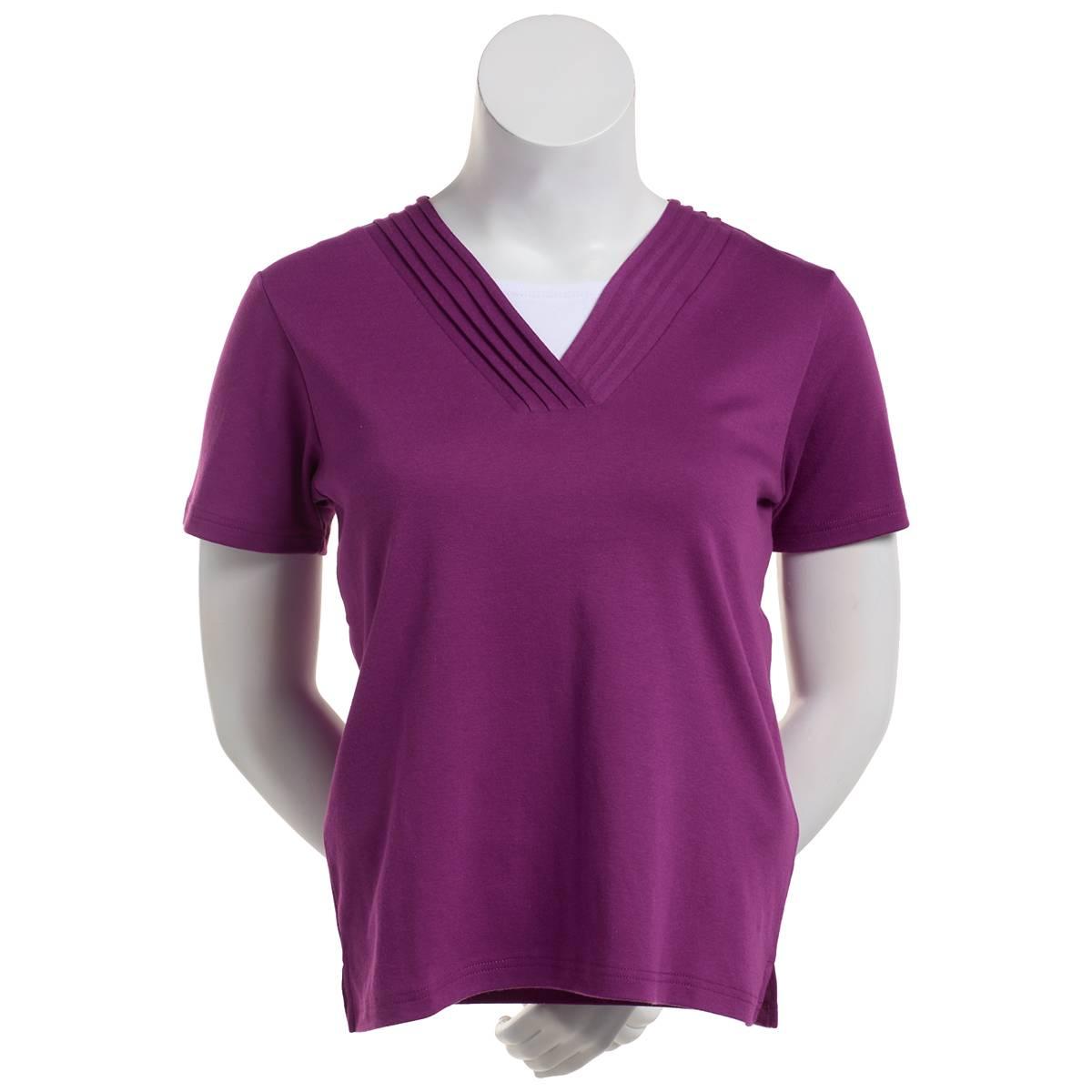 Click here for Womens Hasting & Smith Solid Short Sleeve Pleated... prices