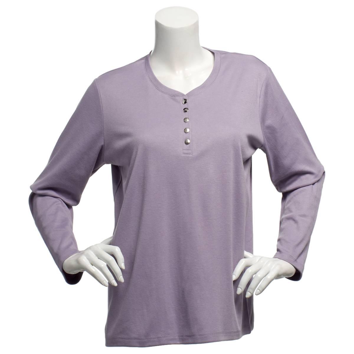 Click here for Womens Hasting & Smith Long Sleeve Solid Henley Te... prices