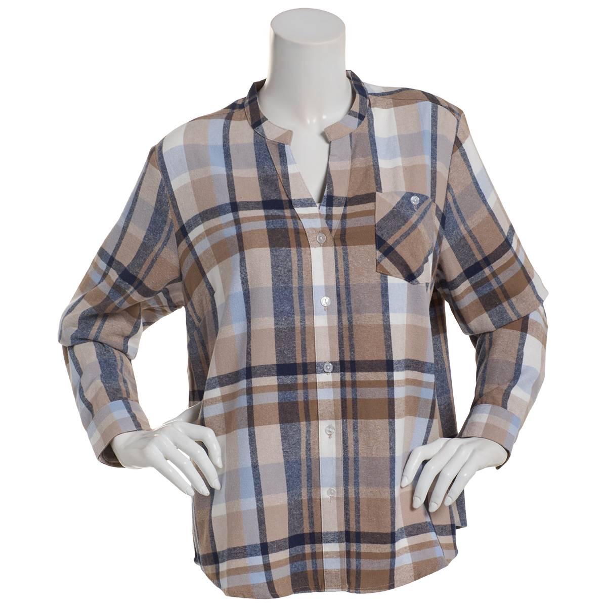 Click here for Petite Hasting & Smith Long Sleeve Button Front Pl... prices