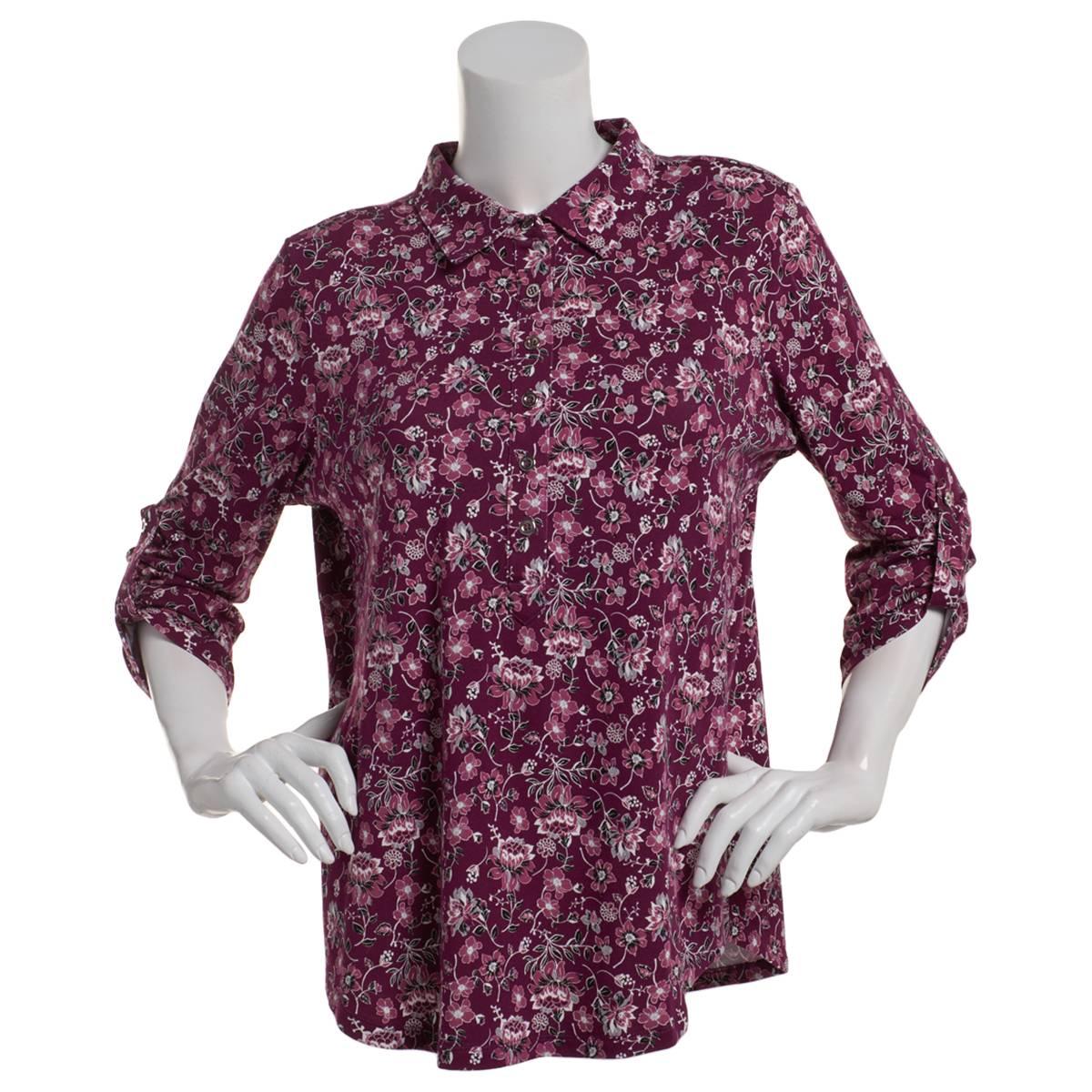 Click here for Plus Size Hasting & Smith Floral 3/4 Sleeve Casual... prices