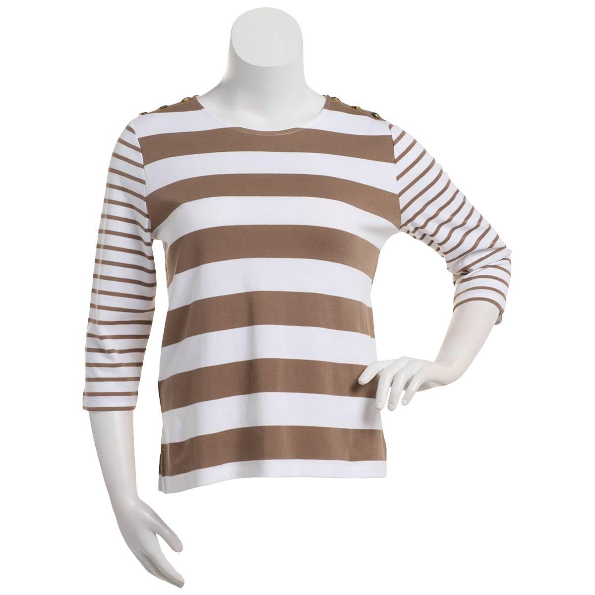 Click here for Petite Hasting & Smith 3/4 Contrast Stripe Sleeve... prices