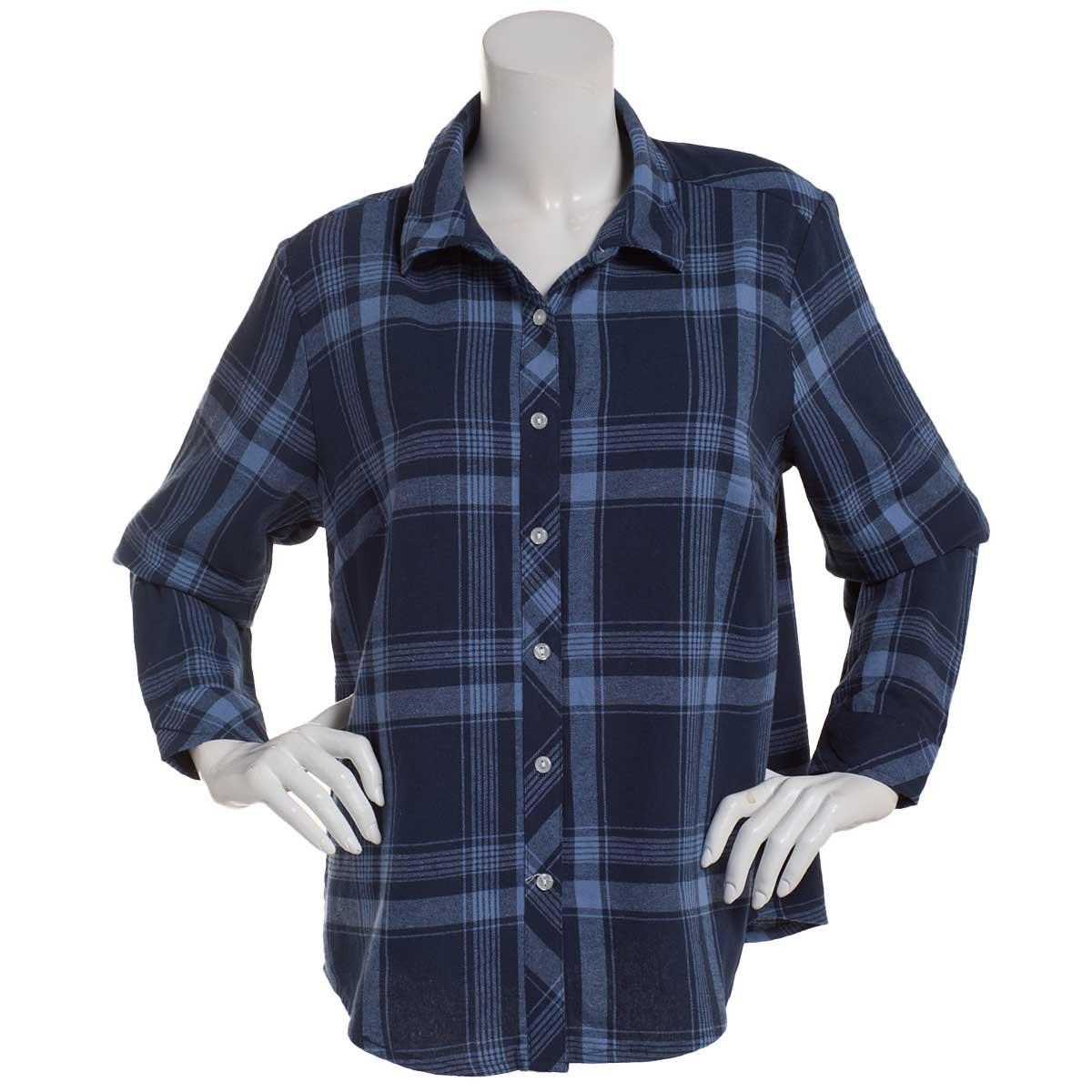 Click here for Petite Hasting & Smith Plaid Button Up Flannel - B... prices