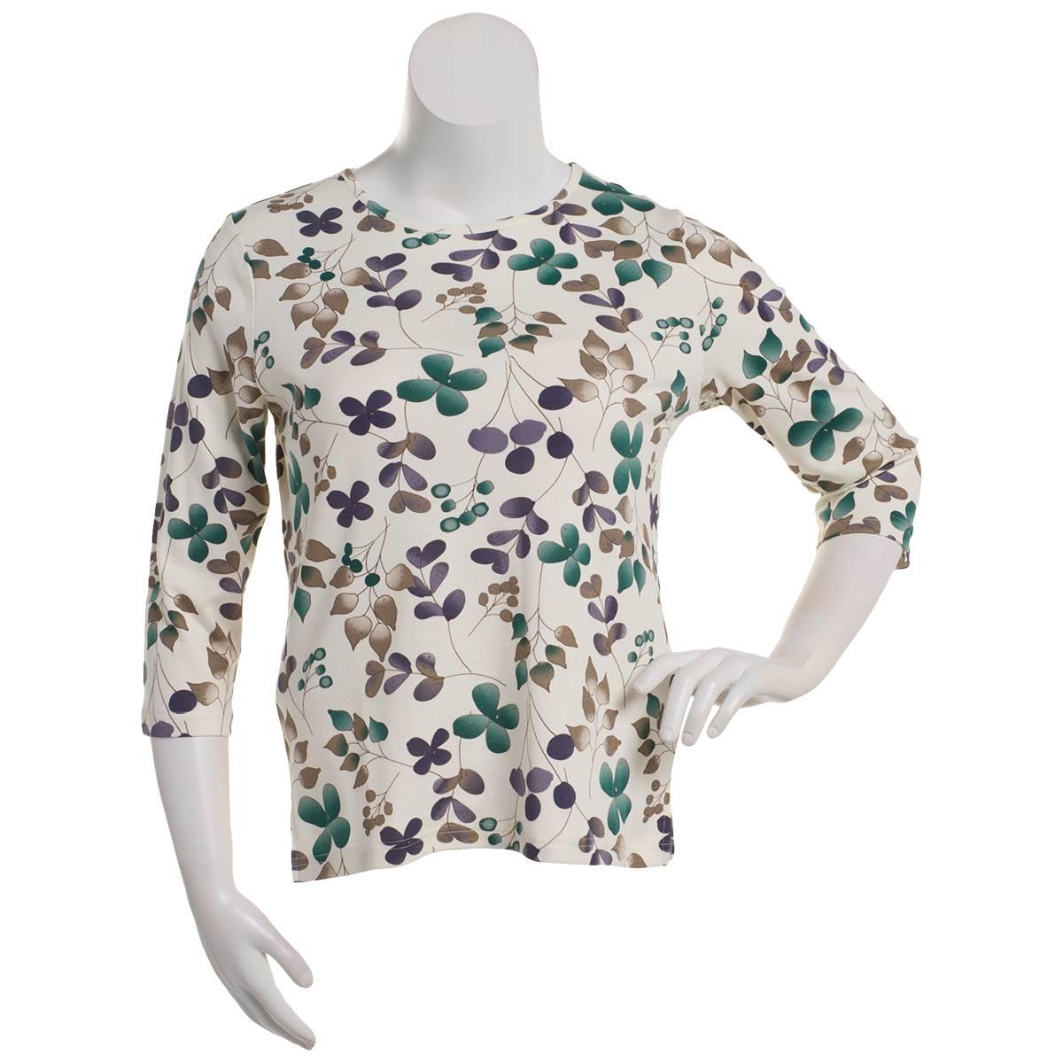 Click here for Plus Size Hasting & Smith 3/4 Sleeve Sprigs Print... prices