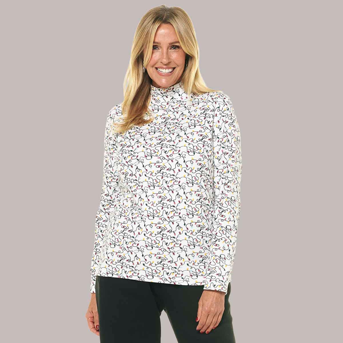 Click here for Petite Hasting & Smith String of Lights Mock Neck... prices