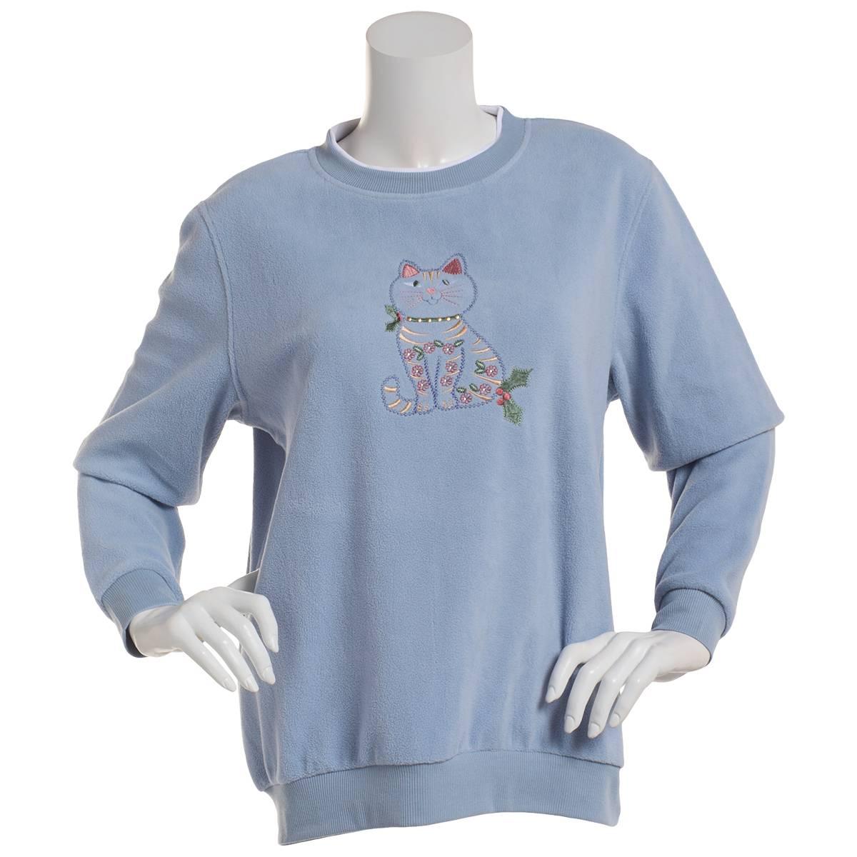 Click here for Womens Madison Taylor Holly Kitty Embroidered Swea... prices
