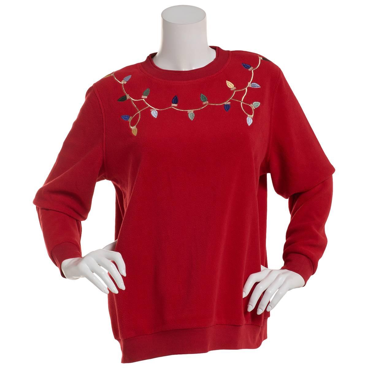 Click here for Womens Madison Taylor String of Lights Crew Neck S... prices