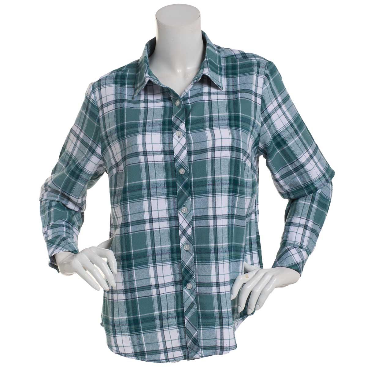 Click here for Womens Hasting & Smith Plaid Button Up Flannel - D... prices