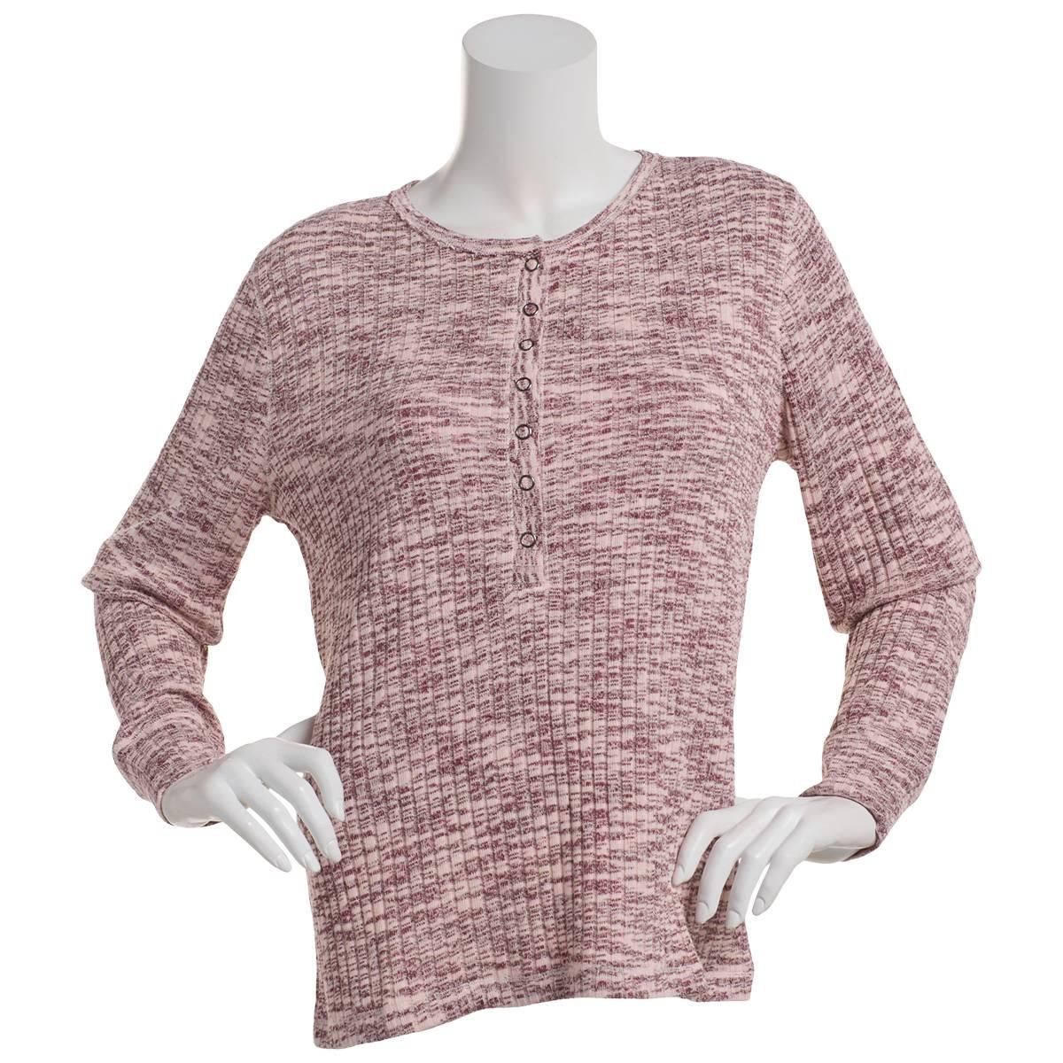 Click here for Petite Mountain Ridge Long Sleeve Space Dye Henley... prices