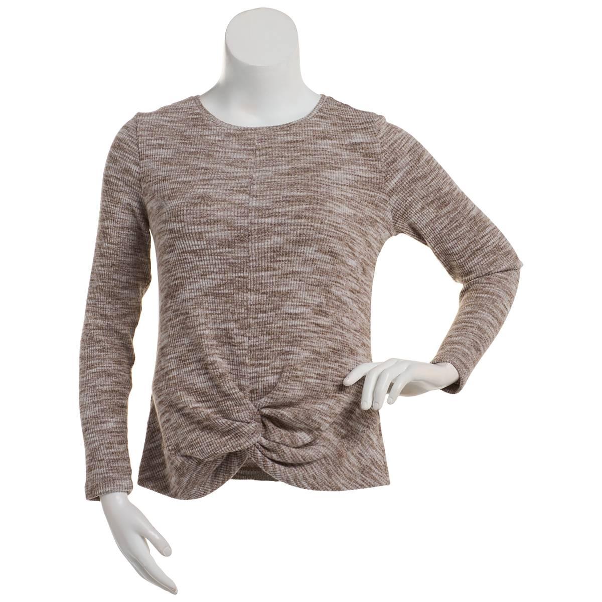 Click here for Petite Mountain Ridge Long Sleeve Space Dye Knot F... prices