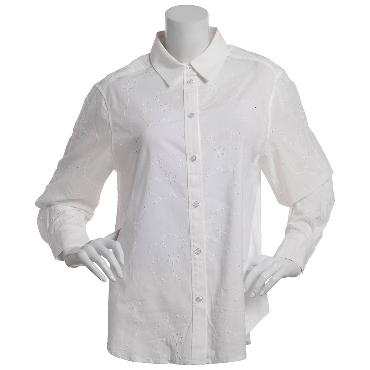 Click here for Womens Architect(R) Long Sleeve Eyelet Casual Butt... prices