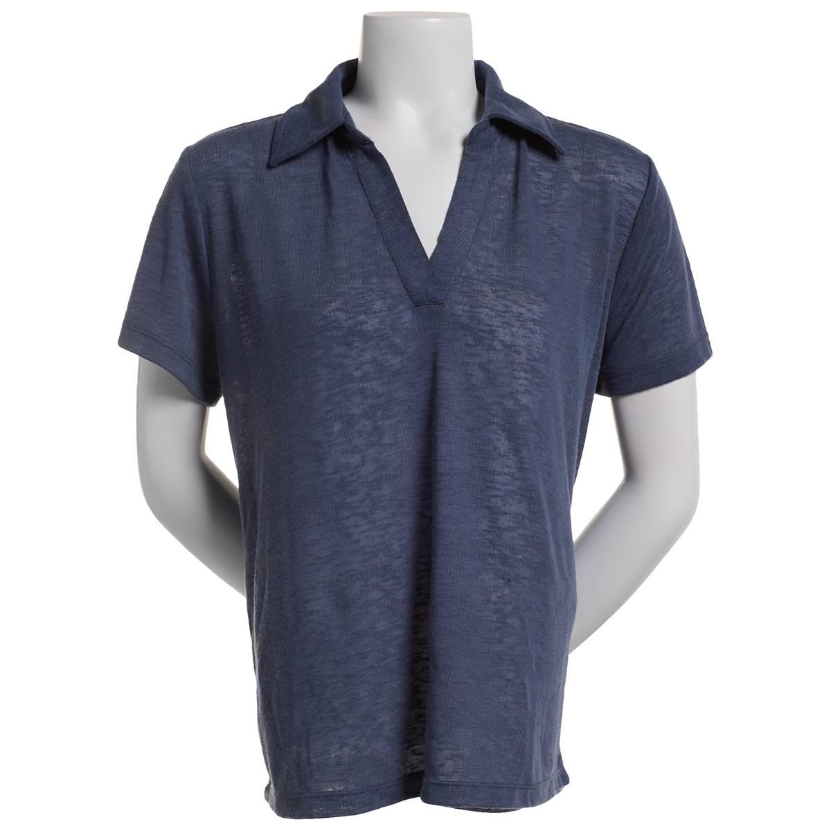 Click here for Womens Architect(R) Short Sleeve Polo Collar Slub... prices