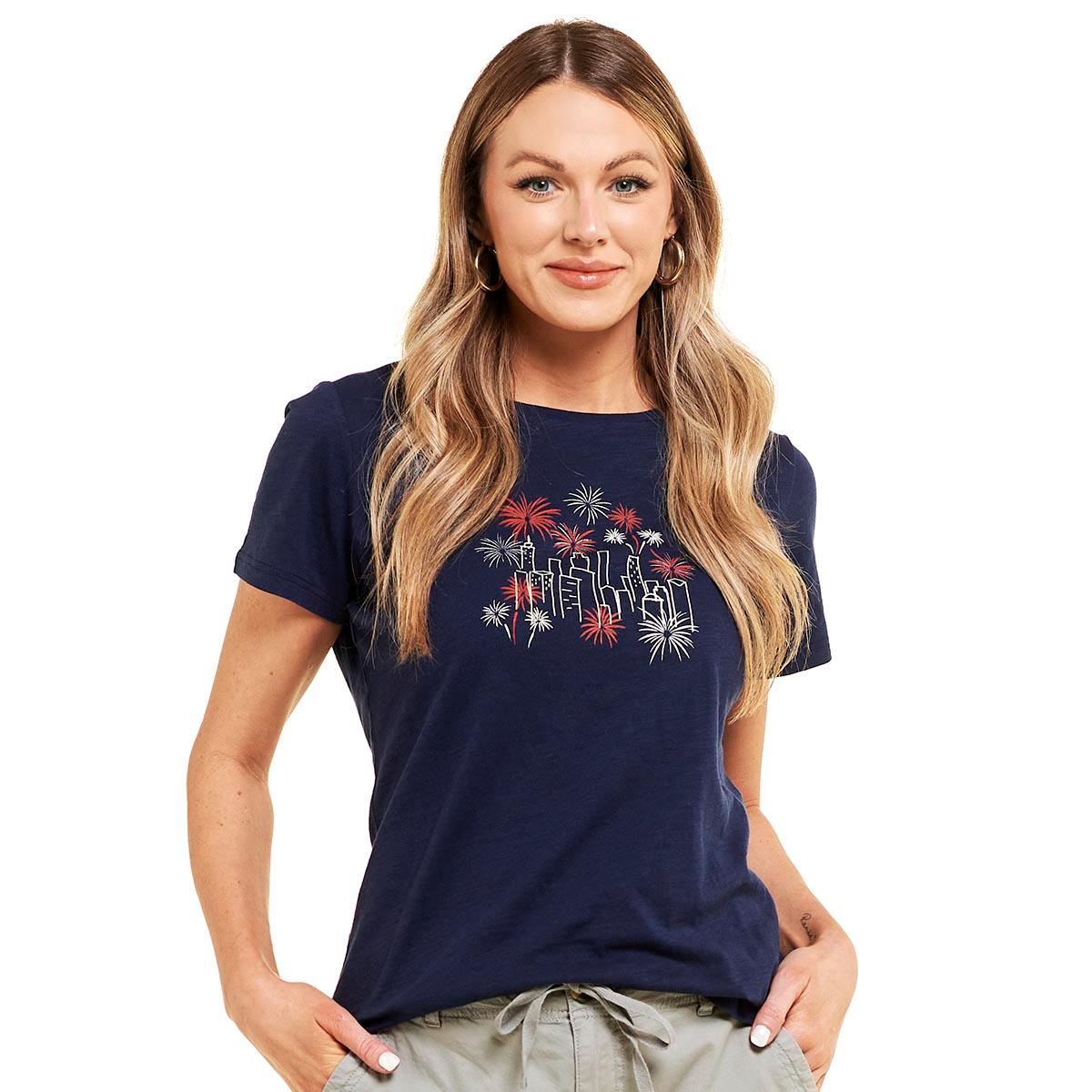 Click here for Womens Architect(R) Sleeveless Fireworks City Tee prices