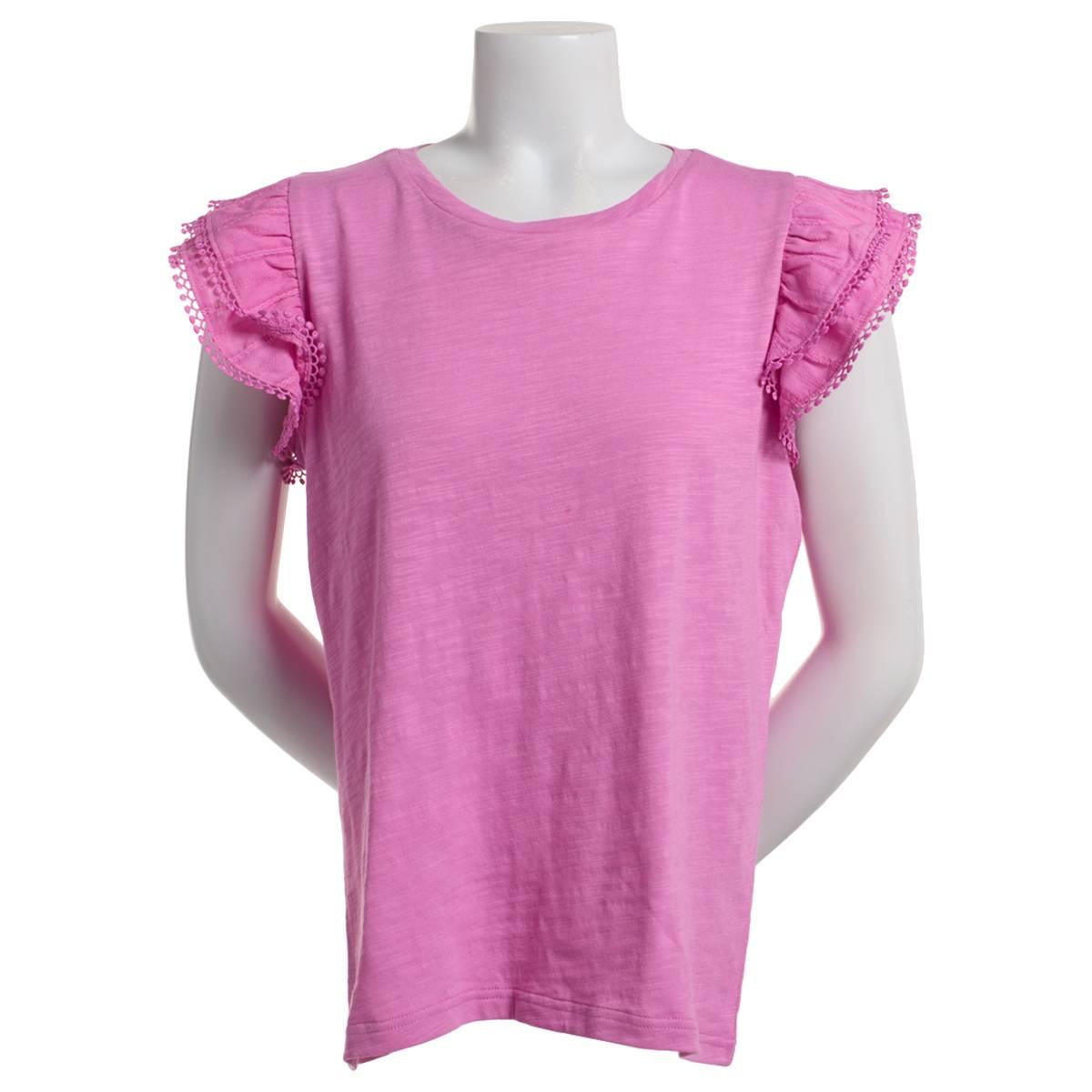 Click here for Petite Architect(R) Flutter Sleeve Knit Slub Tee prices