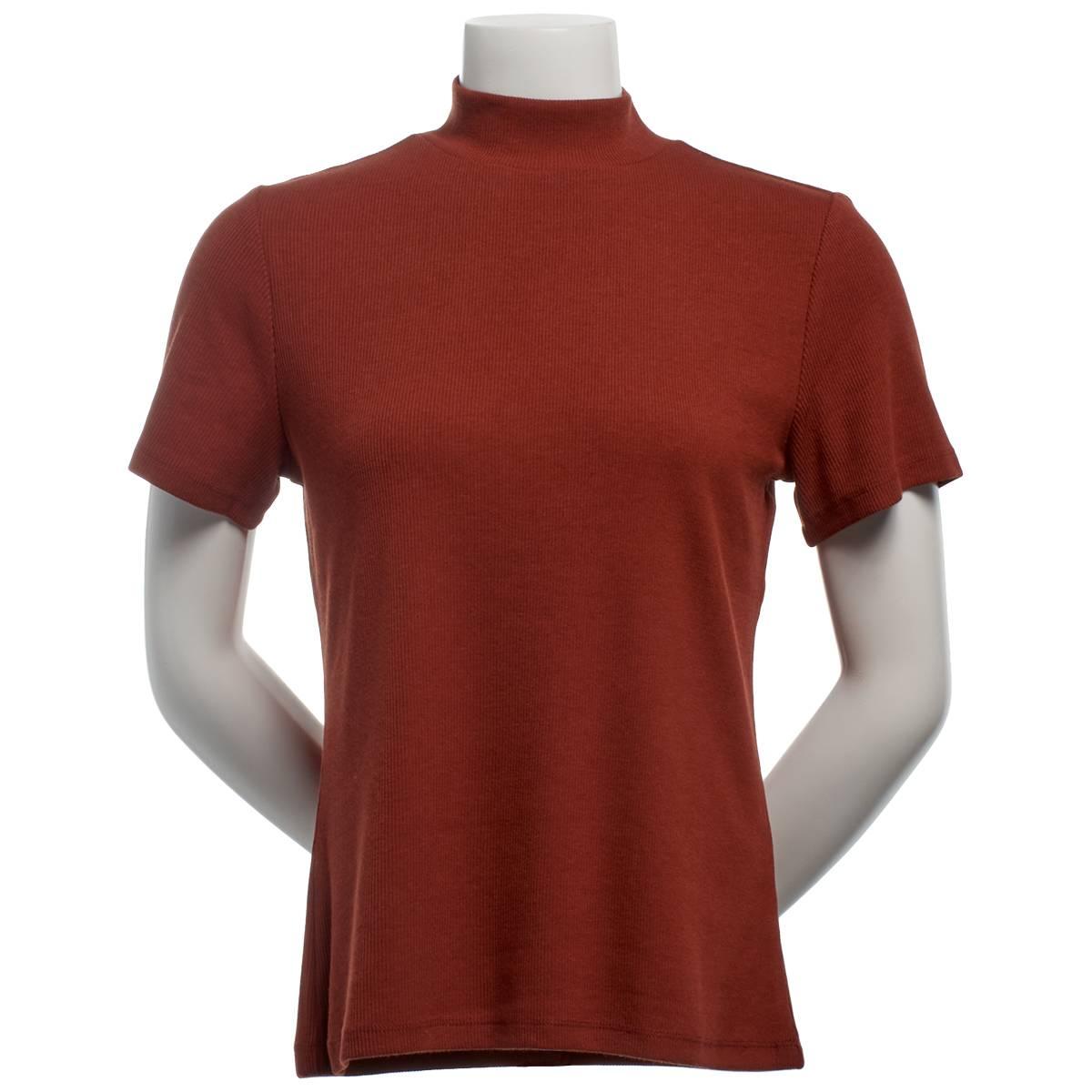 Click here for Womens Architect(R) Short Sleeve Rib Mock Neck Tee prices