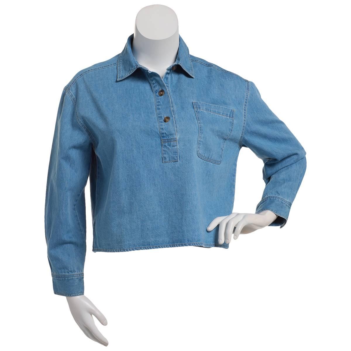 Click here for Plus Size Architect(R) Long Sleeve Cropped Denim B... prices
