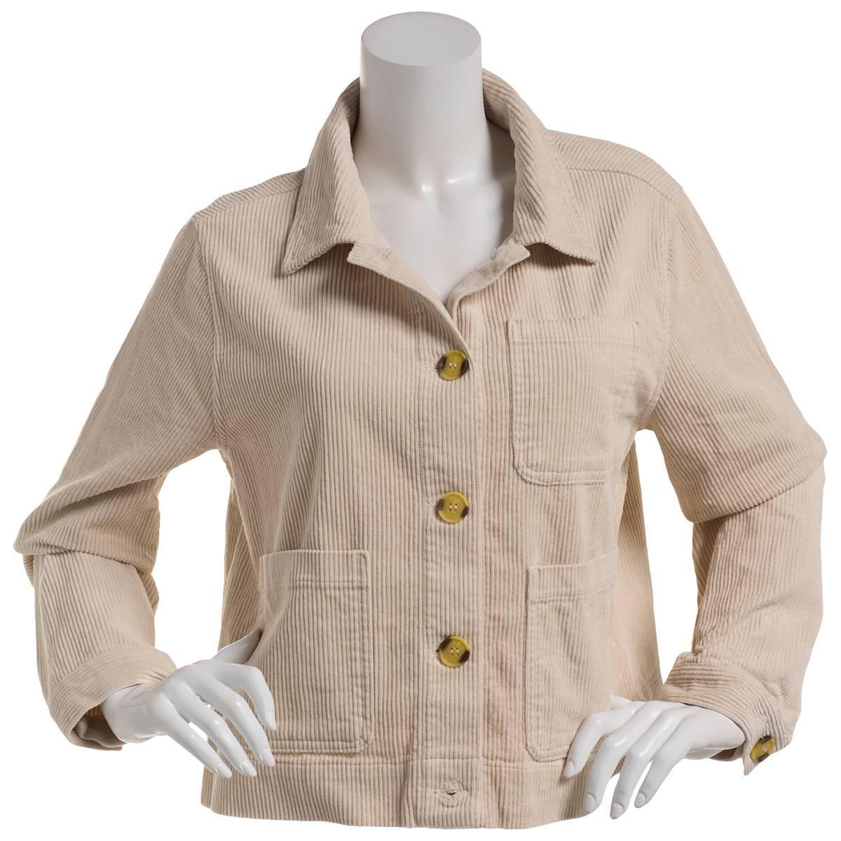 Click here for Womens Architect(R) Long Sleeve Cropped Corduroy J... prices