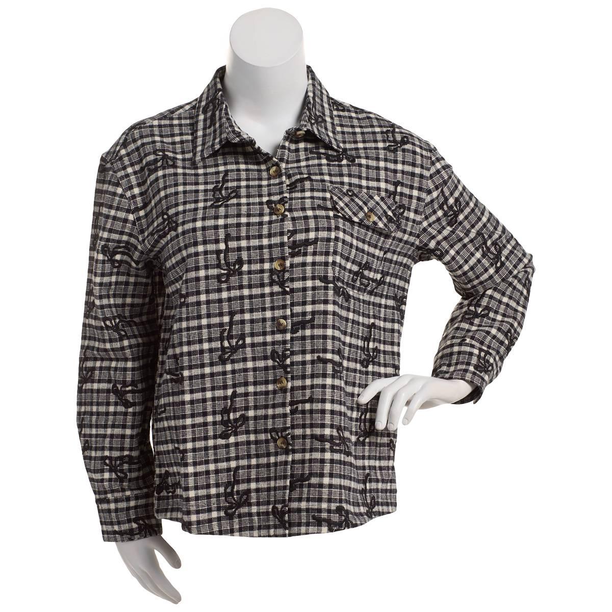 Click here for Petite Architect(R) Embroidered Bows Flannel Casua... prices