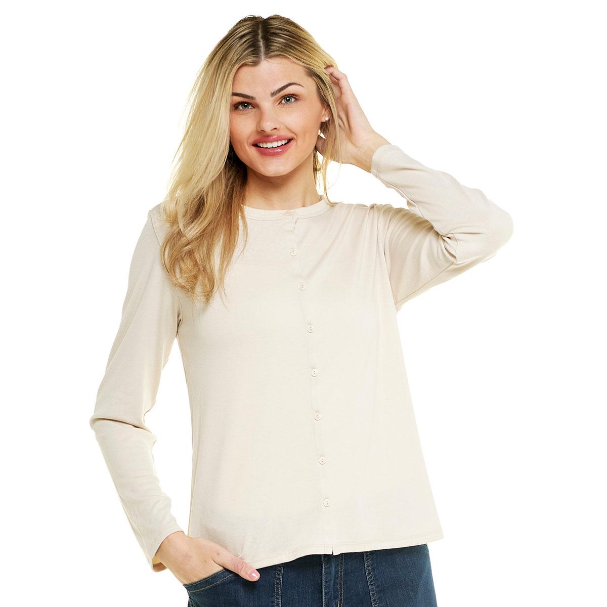 Click here for Petite Architect(R) Long Sleeve Button Front Tee prices