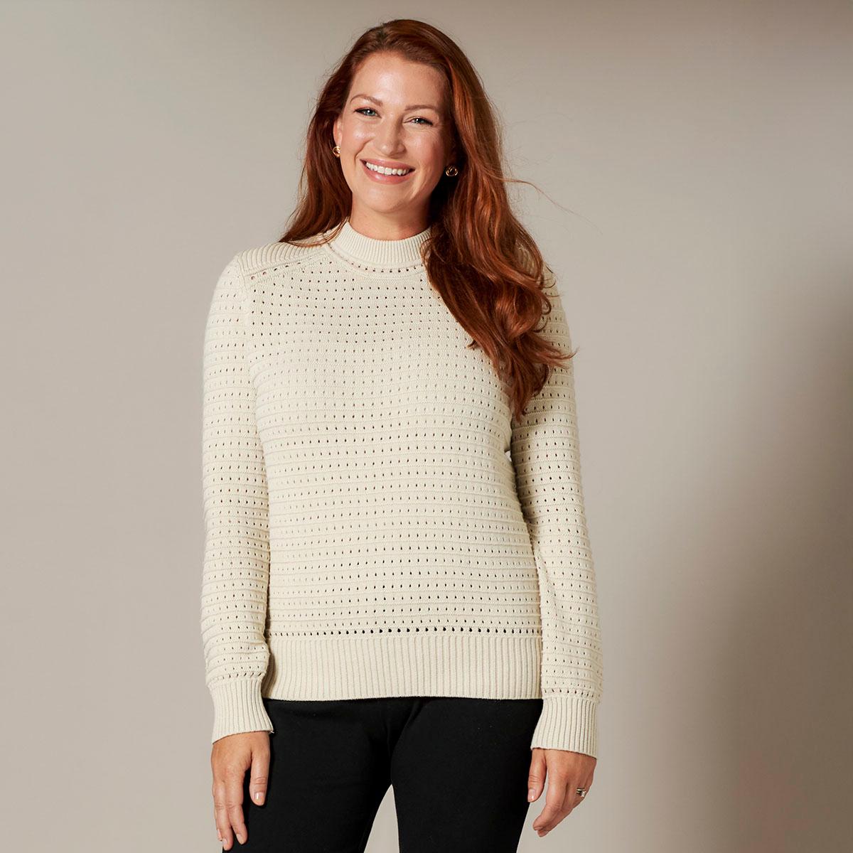 Click here for Petite Preswick & Moore(R) Pointelle Rib Stitch Pu... prices