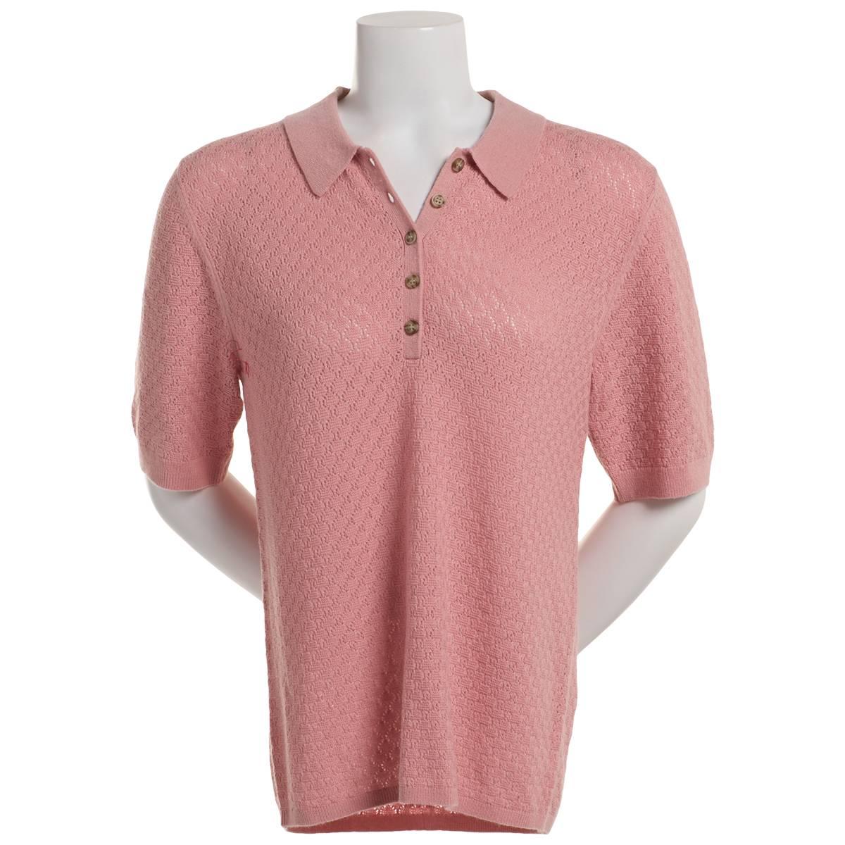 Click here for Womens Architect(R) Short Slee Pointelle Polo Coll... prices