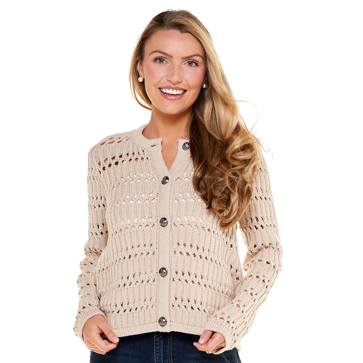 Click here for Petite Architect(R) Pointelle Stitch Chanel Cardig... prices