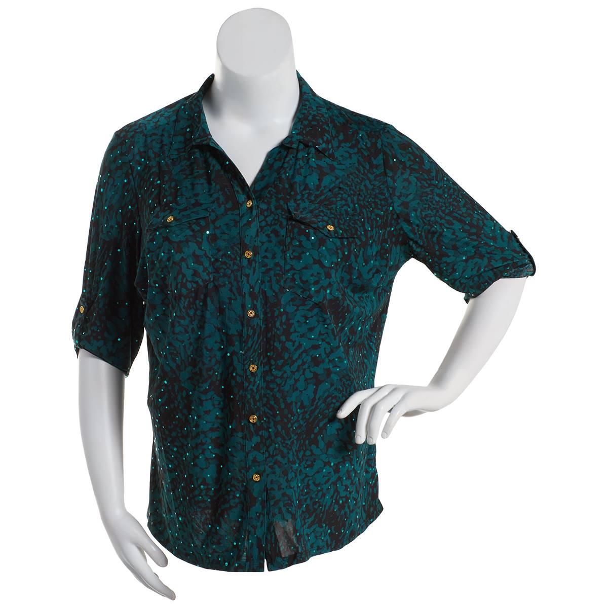Click here for Plus Size Emily Daniels Disco Dot Abstract Casual... prices