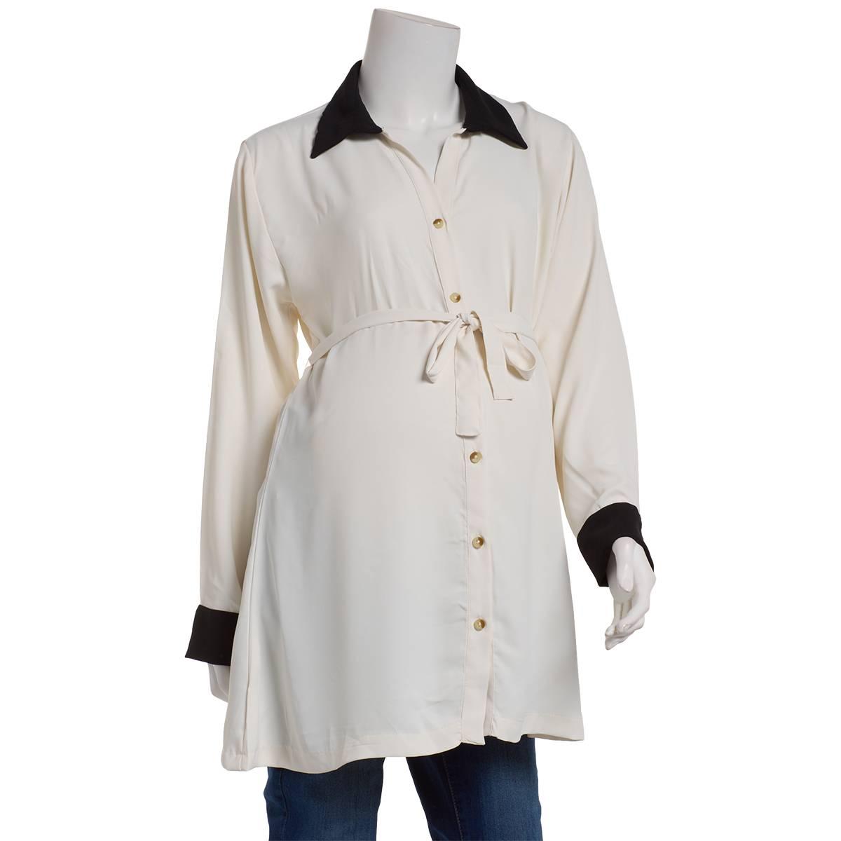 Click here for Womens Times Two Long Sleeve Button Down Maternity... prices