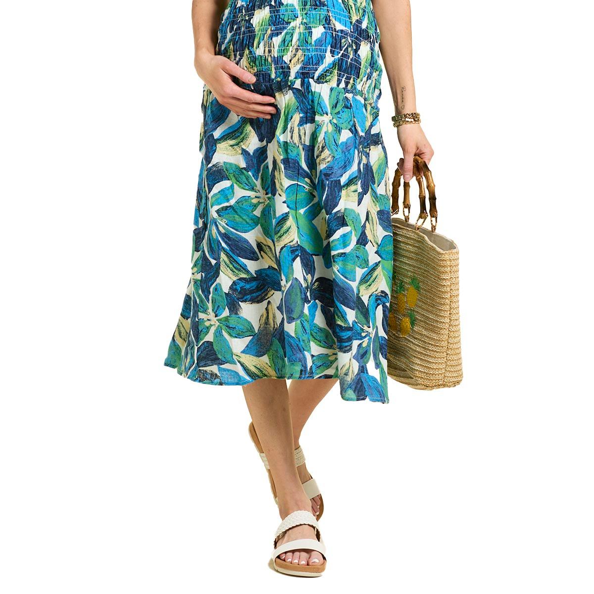 Click here for Womens Times Two Smocked Halter Maternity Skirt -... prices