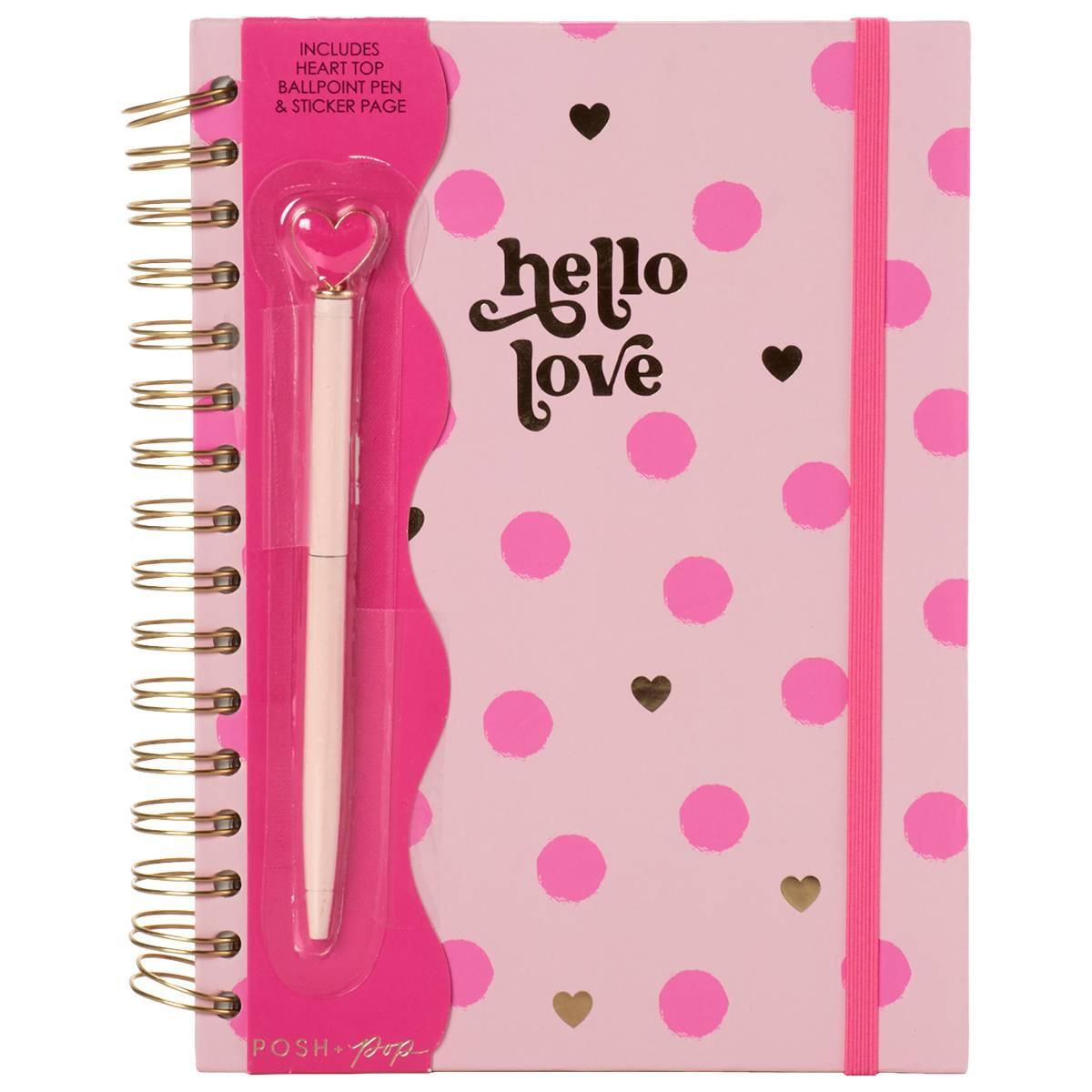 Click here for Votum Pink Dot & Heart Spiral Notebook with Pen prices