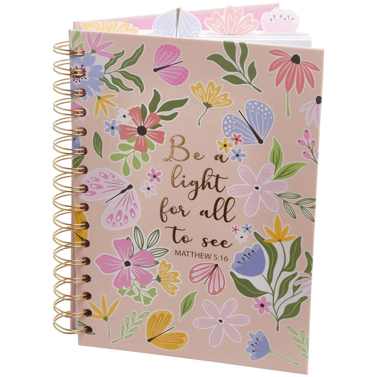 Click here for Be A Light Floral Spiral Notebook prices
