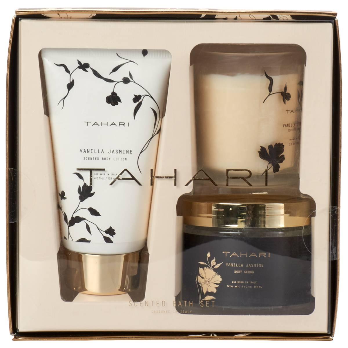 Click here for Tahari 3pc. Vanilla Jasmine Scented Bath Set prices