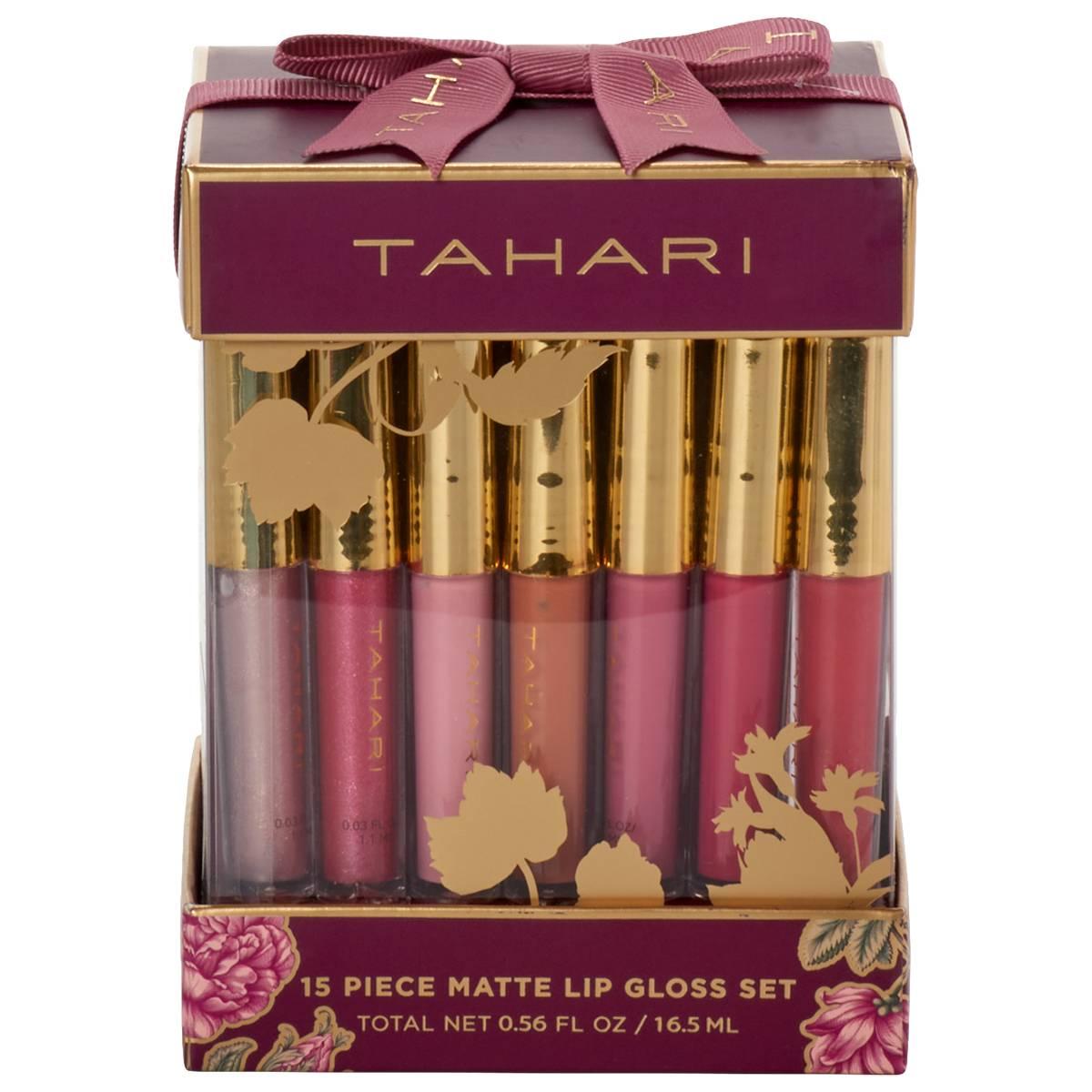Click here for Tahari 15pc. Matte Lip Gloss Set - Plum prices