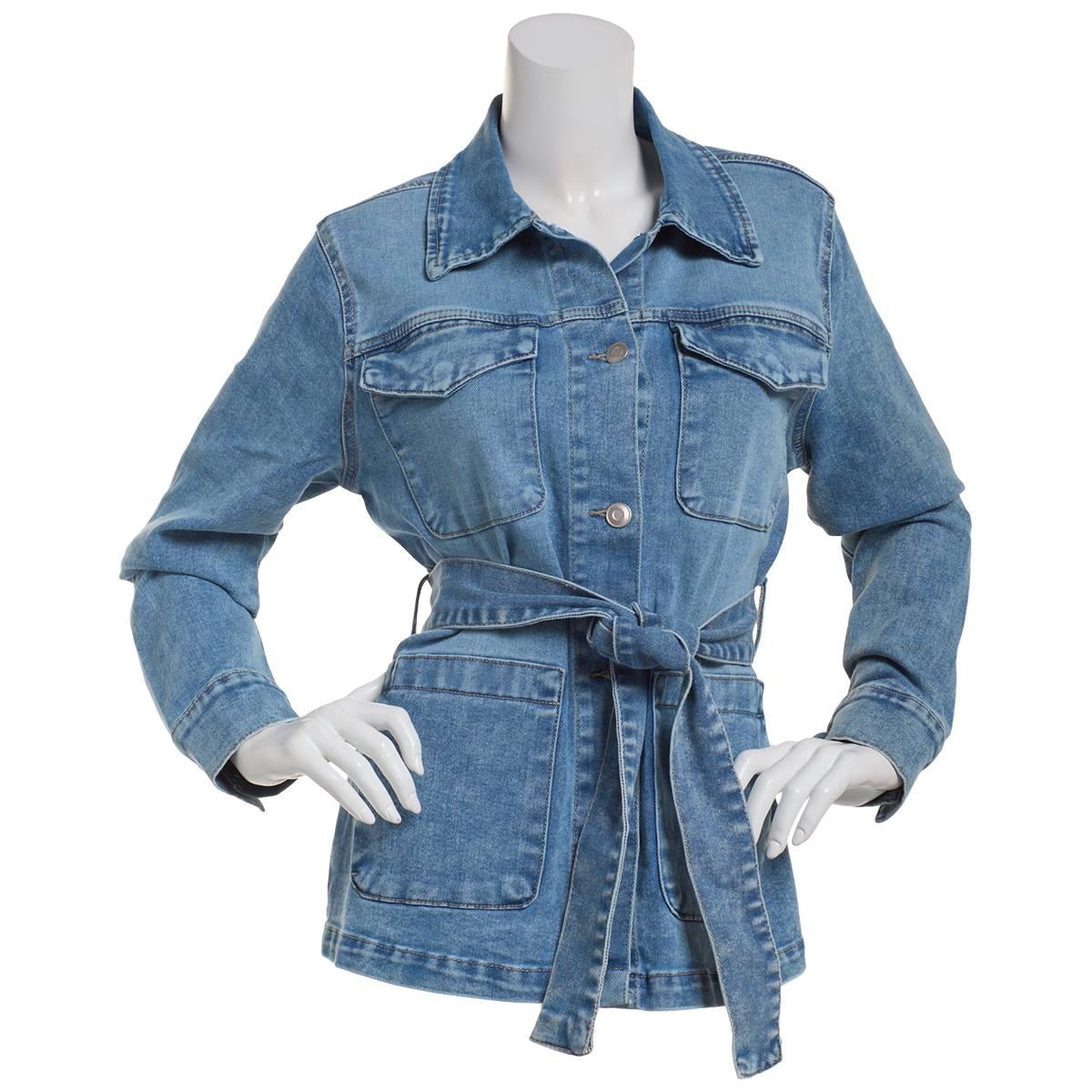 Click here for Womens Baccini Front Patch Pocket Denim Jacket w/S... prices