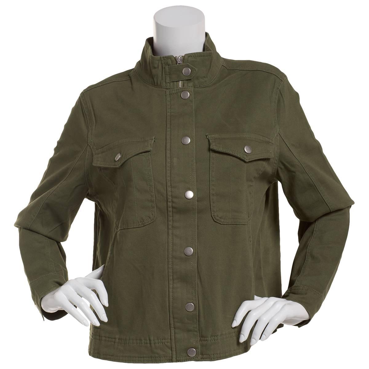 Click here for Womens Baccini High Collar Twill Boxy Utility Jack... prices