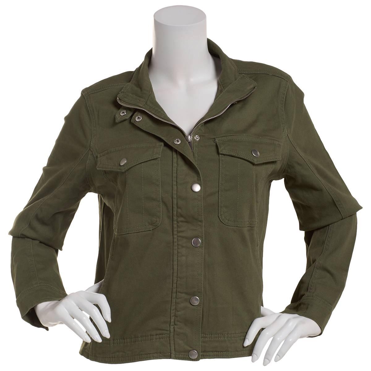 Click here for Womens Baccini High Collar Twill Boxy Fit Utility... prices