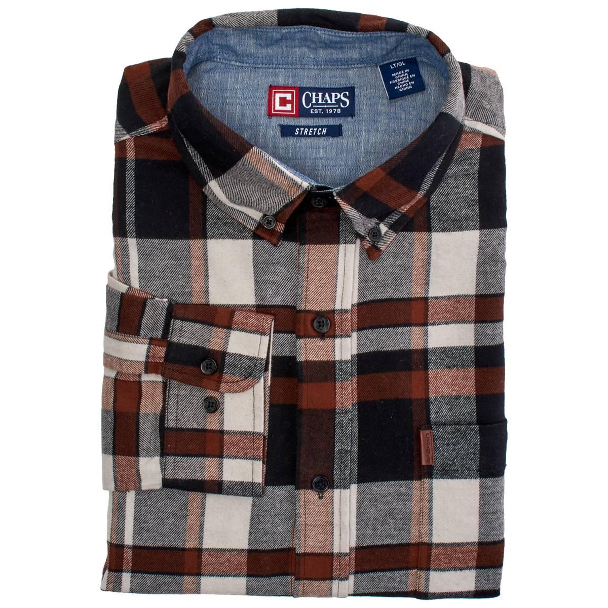 Click here for Mens Big &Tall Chaps Long Sleeve Flannel Button Do... prices