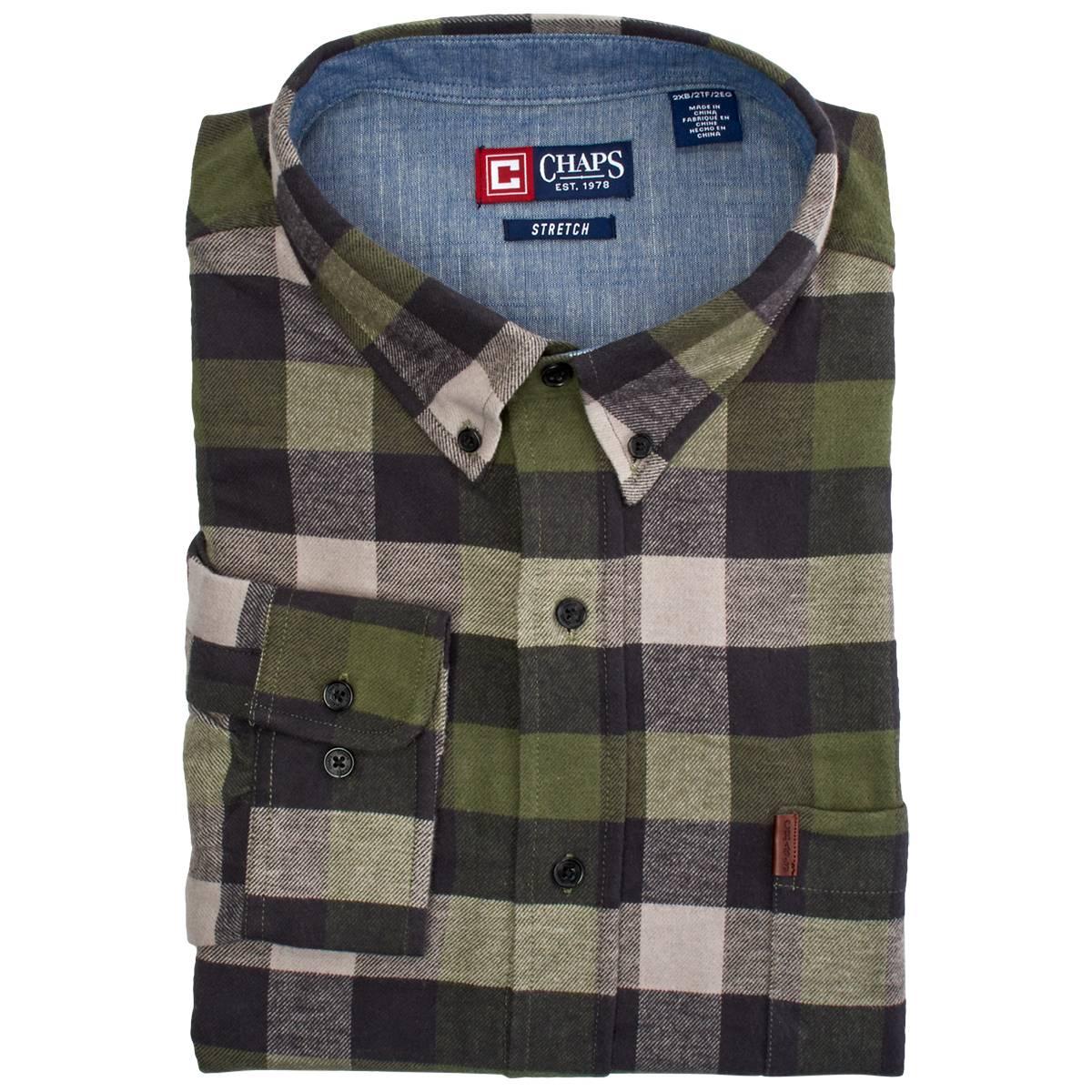Click here for Mens Big & Tall Chaps Long Sleeve Flannel Button D... prices